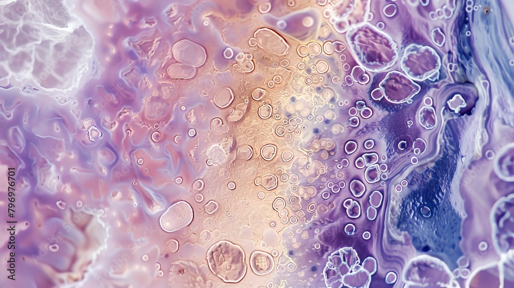 Ovarian follicular cyst, light micrograph, photo under microscope ...