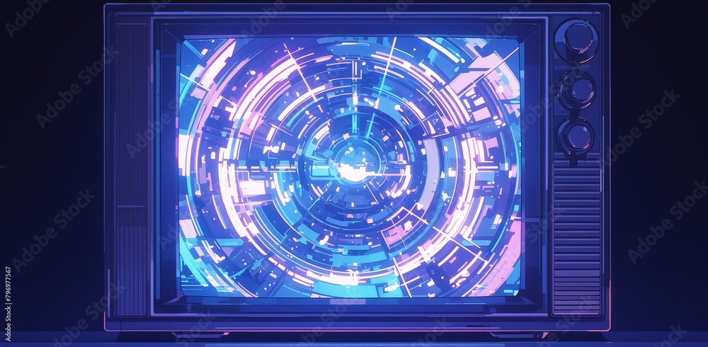 90s vhs screen grab, glitchy static and scan lines, black white blue ...