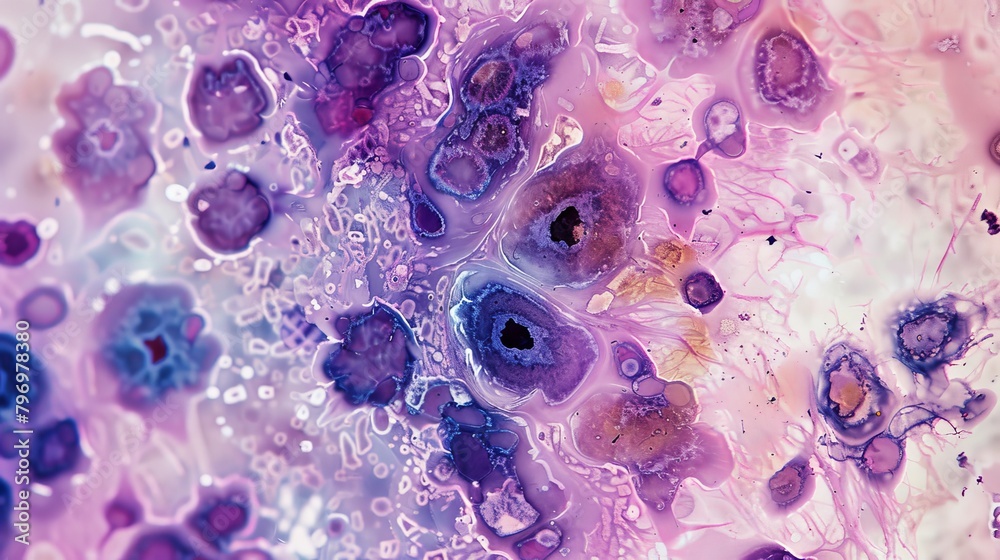 Ovarian follicular cyst, light micrograph, photo under microscope ...