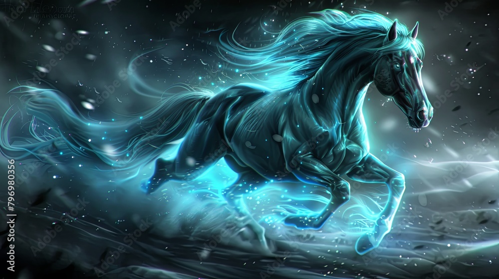A mystical horse that symbolizes the power of the natural element. A ...