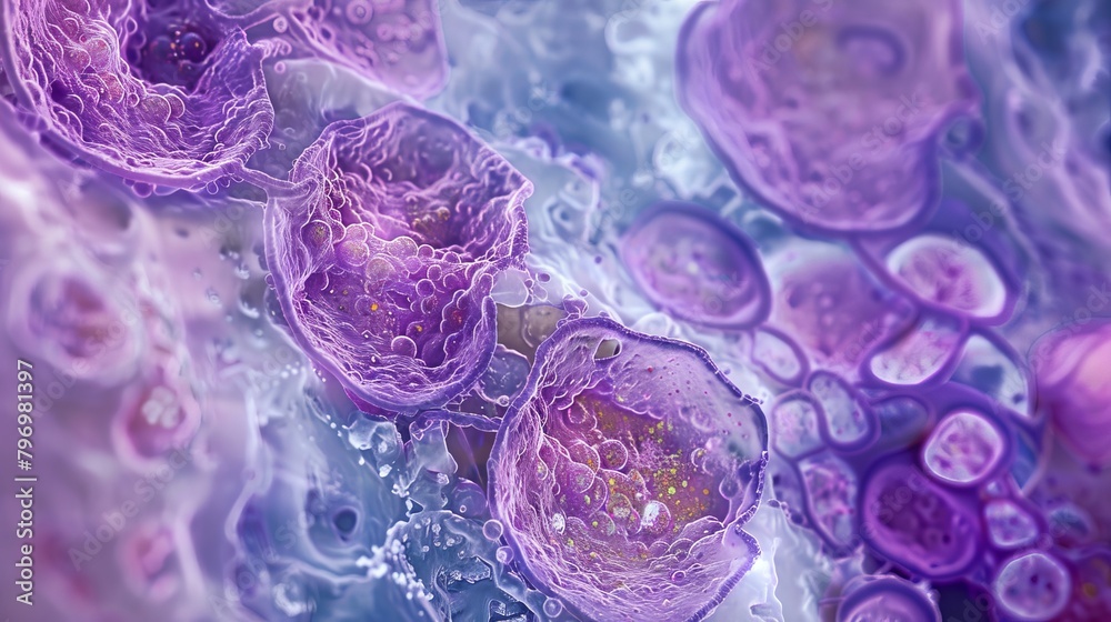 Ovarian follicular cyst, light micrograph, photo under microscope ...