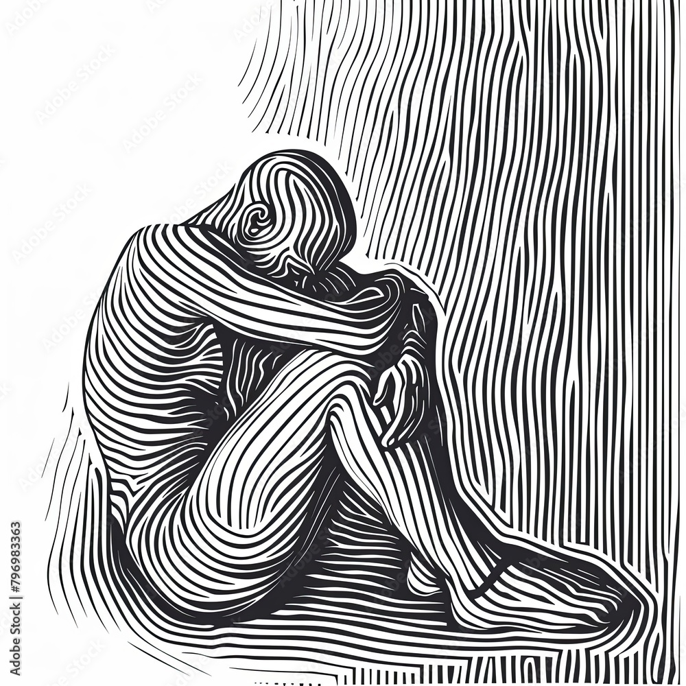 Man thinks about a problem. Time for reflection. Despair, depression ...