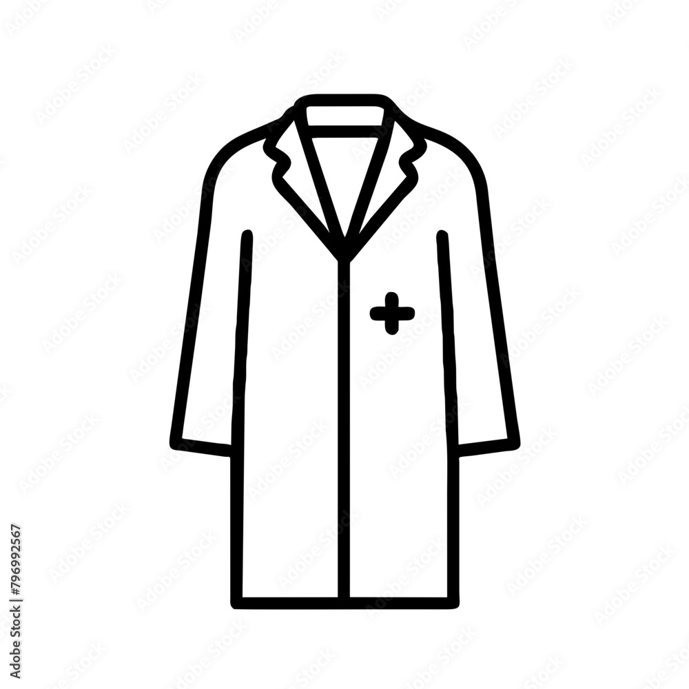 Doctor coat icon, Vector graphics silhouette sing symbol Illustration ...