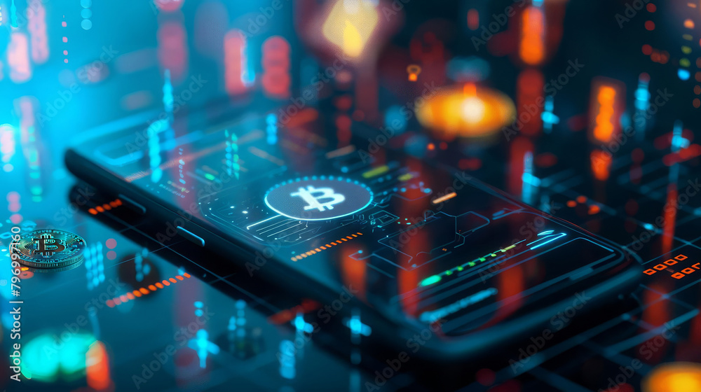 Smartphone displaying a successful payment notification, with digital ...