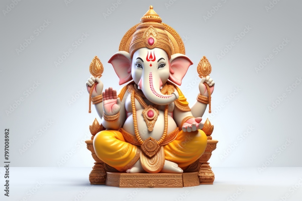 3d cartoon ganesh realistic representation spirituality creativity ...