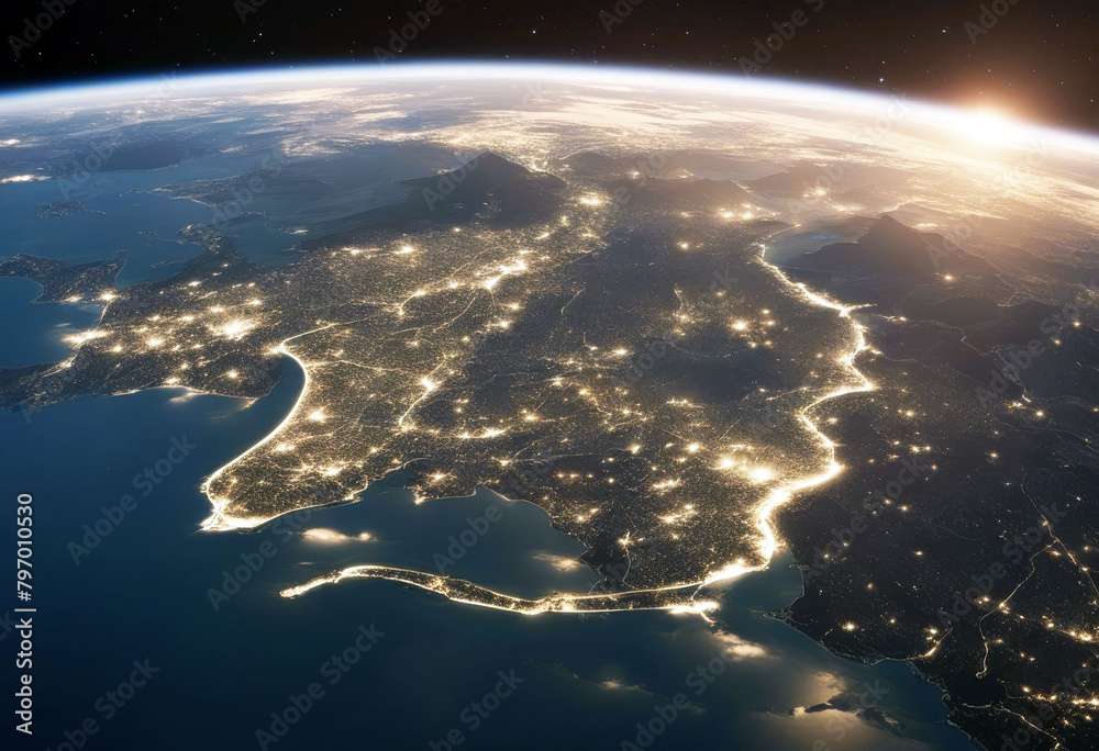 'space japan planet globe earth map continent atmosphere cyclone ...