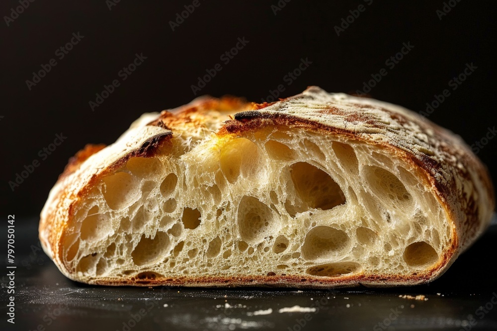 home - baked sourdough bread loaf, multiple stages from dough to final ...