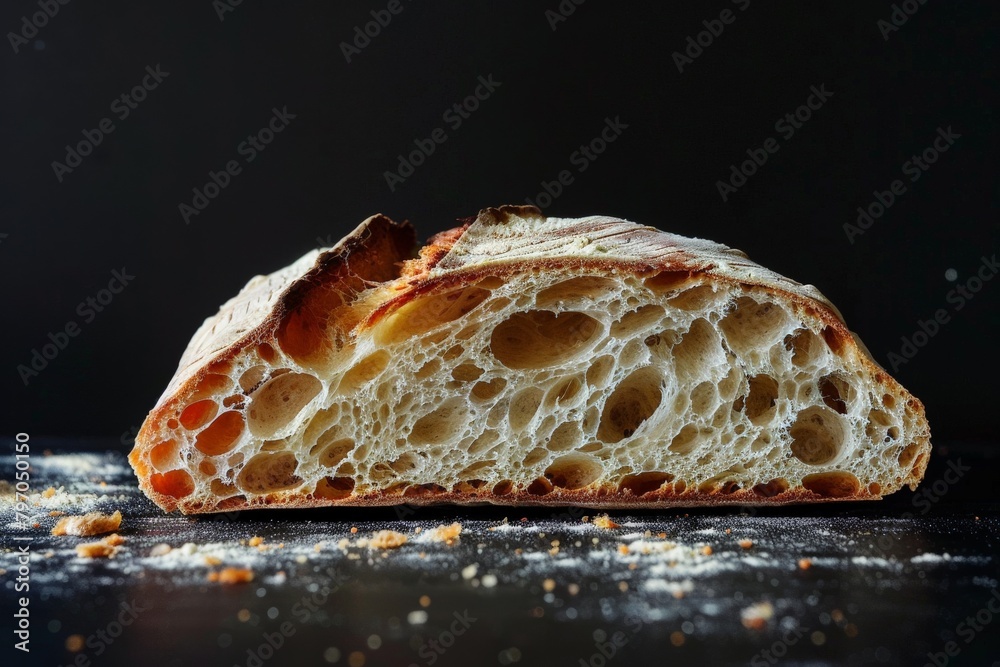 home - baked sourdough bread loaf, multiple stages from dough to final ...