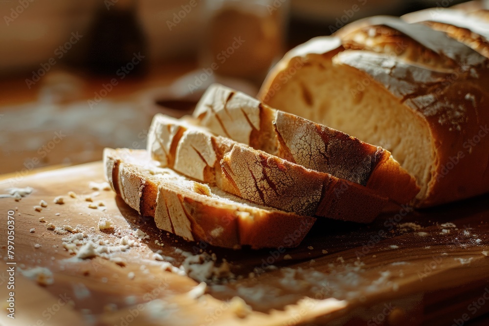 Ilustrace „home - baked sourdough bread loaf, multiple stages from ...