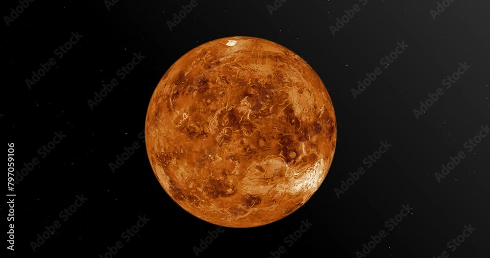 A 3D animation of Venus the second planet from the Sun. It is a ...