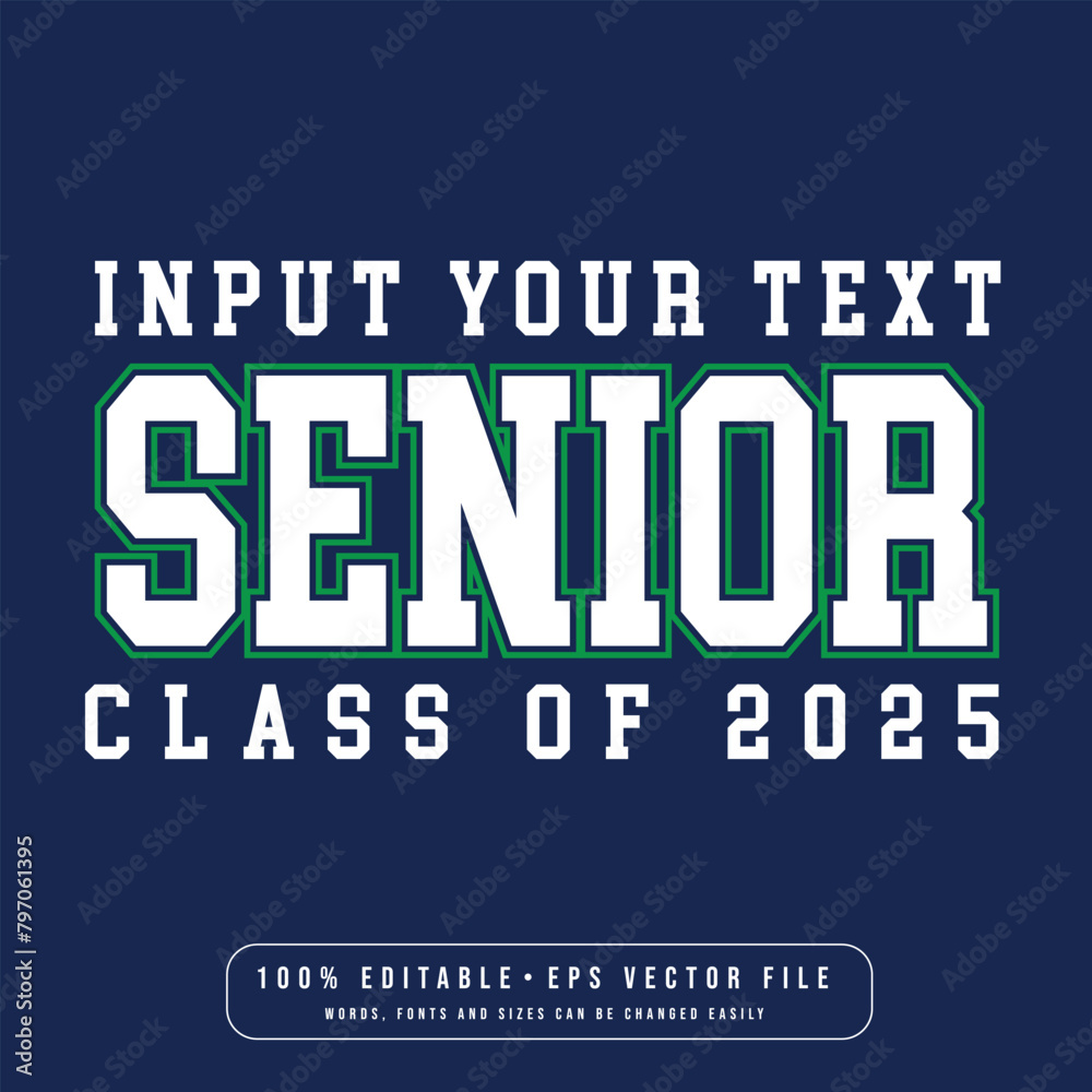 Class of 2025 typography design vector. Text for design, congratulation ...