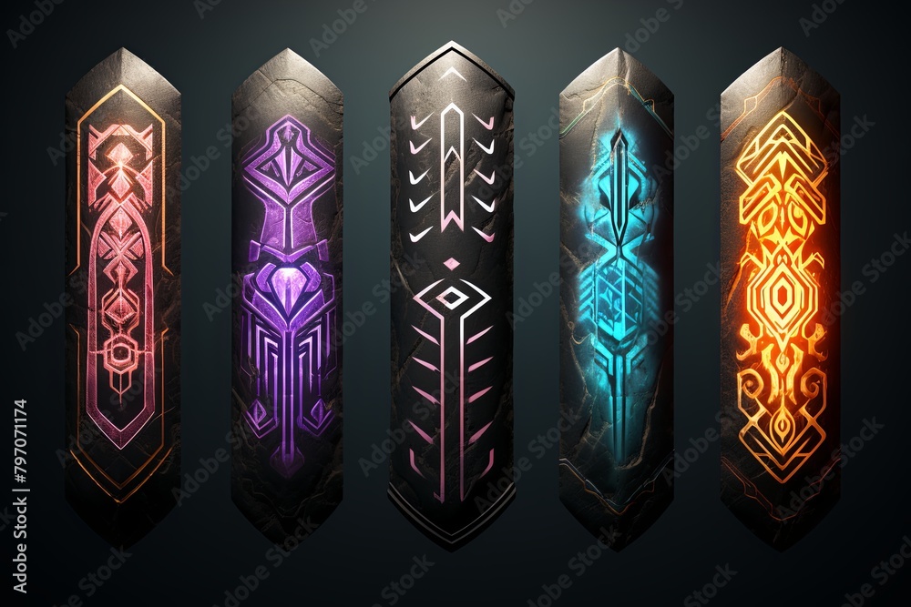 Mystical Runes Ancient Rune Stone Gradients Car Wrap Design Stock ...