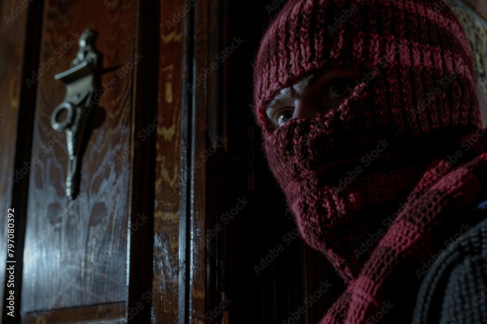 Burglar thief robbing house criminal activity robbery burglary mask ...