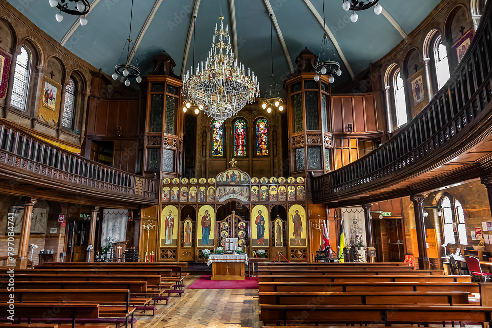 Interior of Ukrainian Cathedral of the Holy Family (1891), previously ...