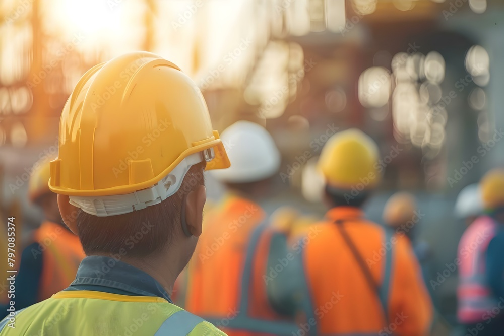 Civil engineers and construction workers collaborate for project safety ...