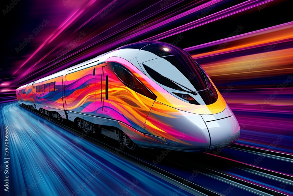 Time-Warped Vortex Gradients on High-Speed Train Livery Stock Illustration | Adobe Stock