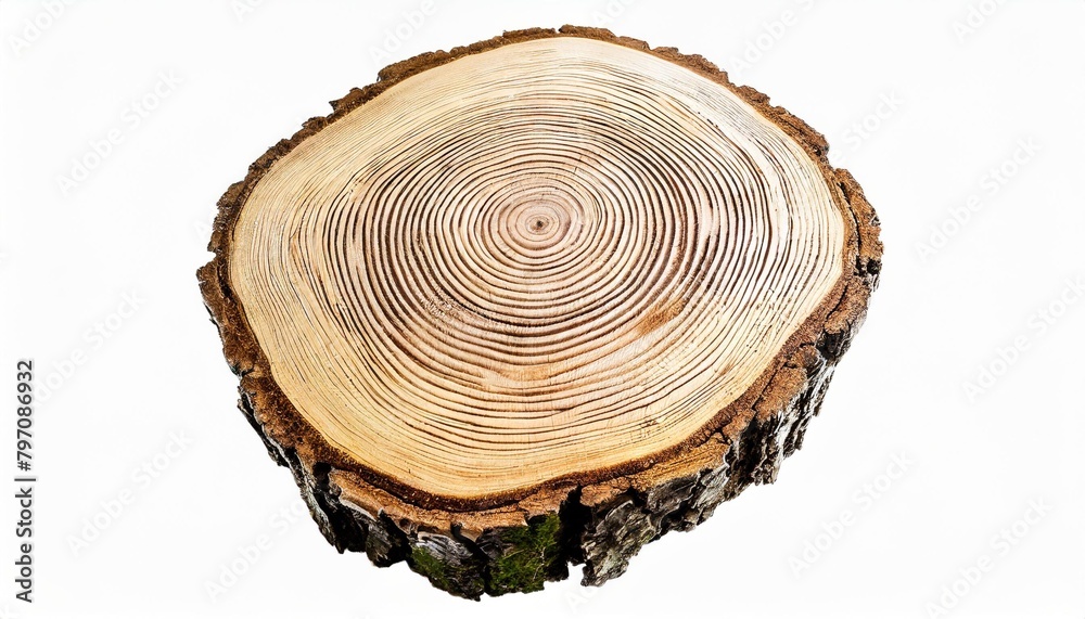 large circular piece of wood cross section with tree ring texture ...