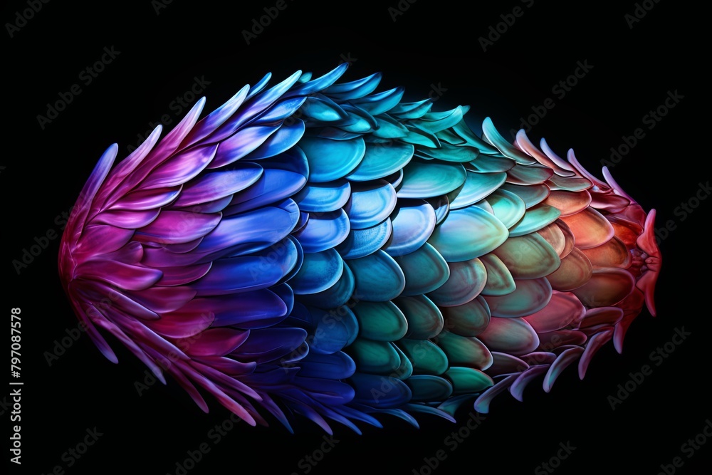 Translucent Dragon Scale Gradients Mythical Creature Tattoo Design ...