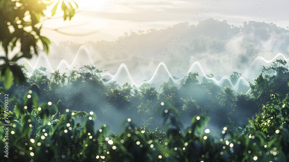 A histogram of annual rainfall with a curve rising. indicating the ...