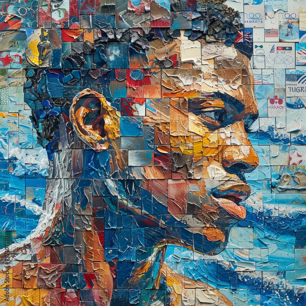 Unity Mosaic: Create a mosaic-style painting featuring athletes from ...