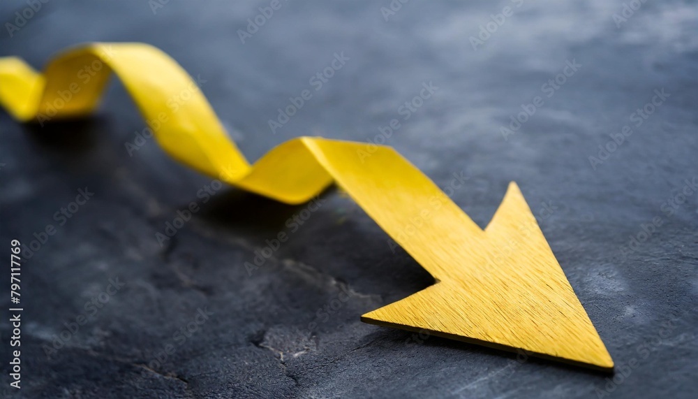 sharp curved yellow arrow icon arrow illustration pointing down ...