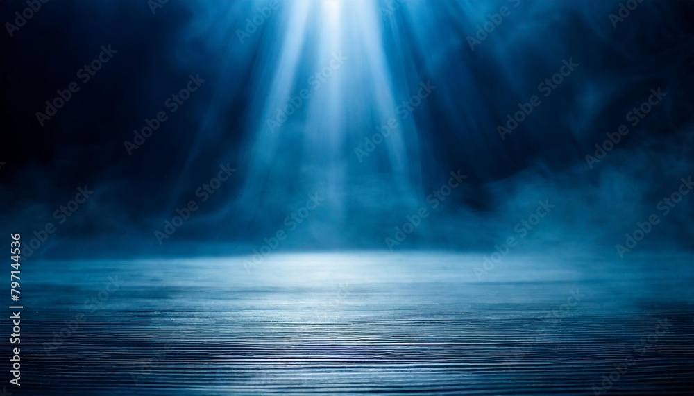 dark blue abstract background in cyclorama style in misty atmosphere ...