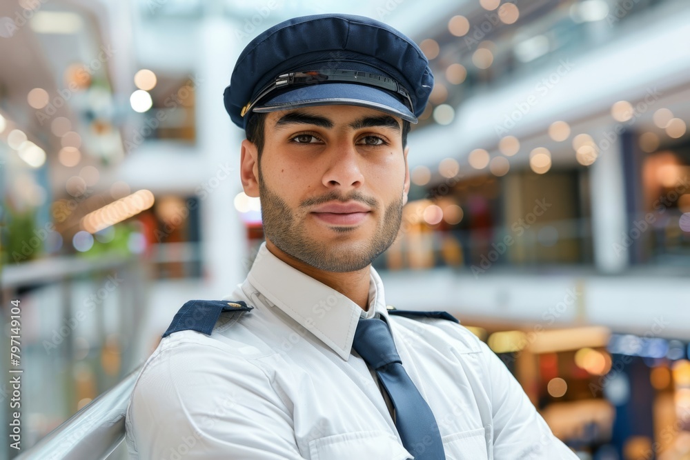 Security guard professional safety patrol man police employee mall safe ...