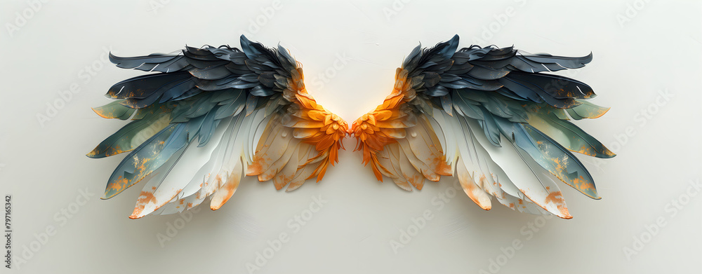 Angel wings, modern, colorful and arty interpretation of angel ...