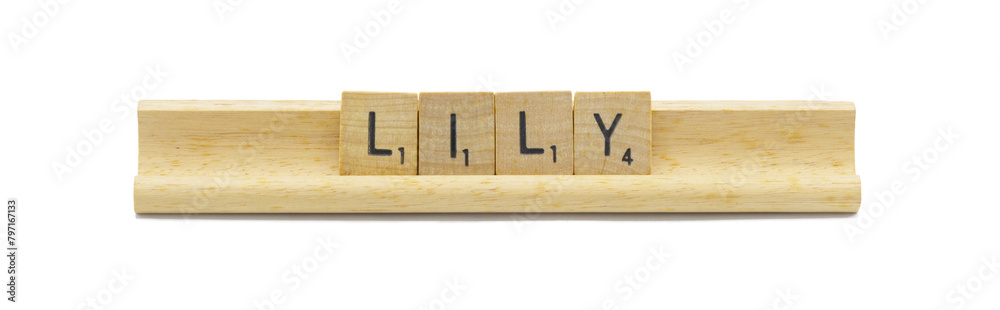 concept of popular newborn baby girl first name of LILY made with ...