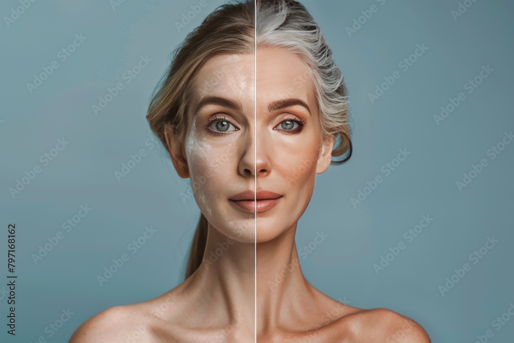 Photographic aging skin reveals age reversal in older women, merging ...