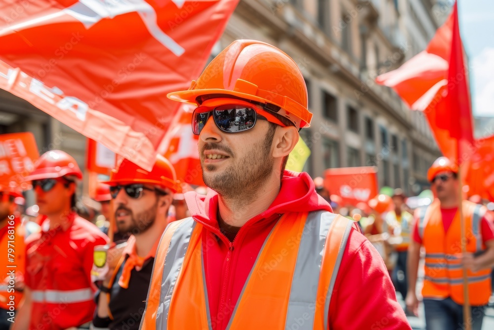 Labor day happy workers marching labour public event May 1 celebration ...