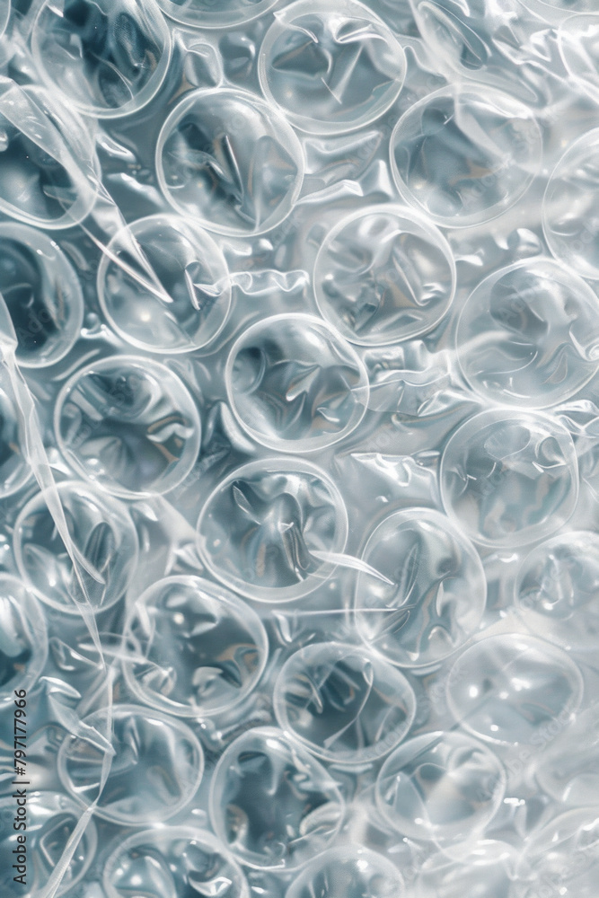 The textured surface of bubble wrap packaging, showcasing its bubbly ...