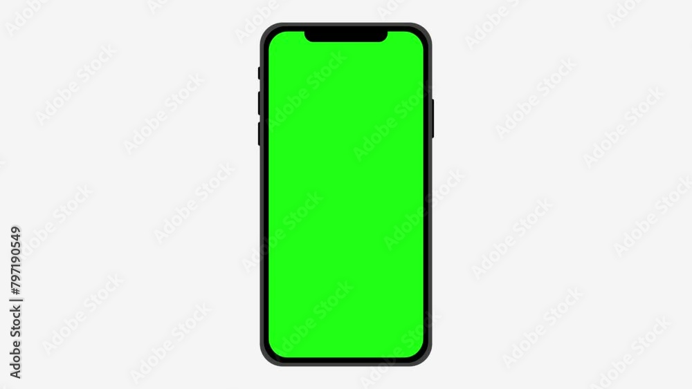 Animated mobile phone mockup white background, Smartphone With Blank ...