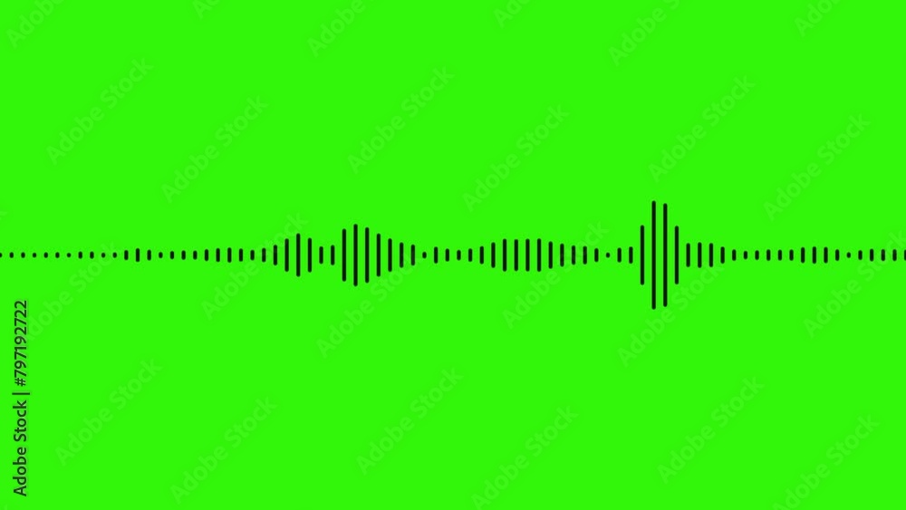 White and black audio visualization green screen, Audio waveform ...