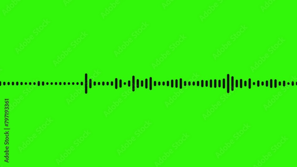 White and black audio visualization green screen, Audio waveform ...
