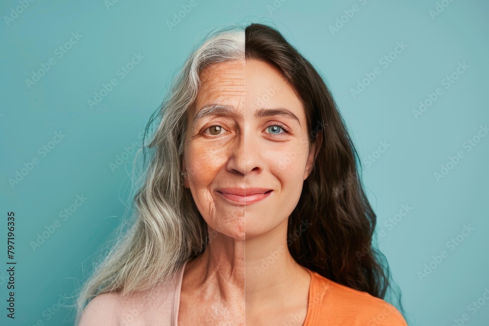 Secrets of aging salicylic acid cream integrated in portrait depiction ...
