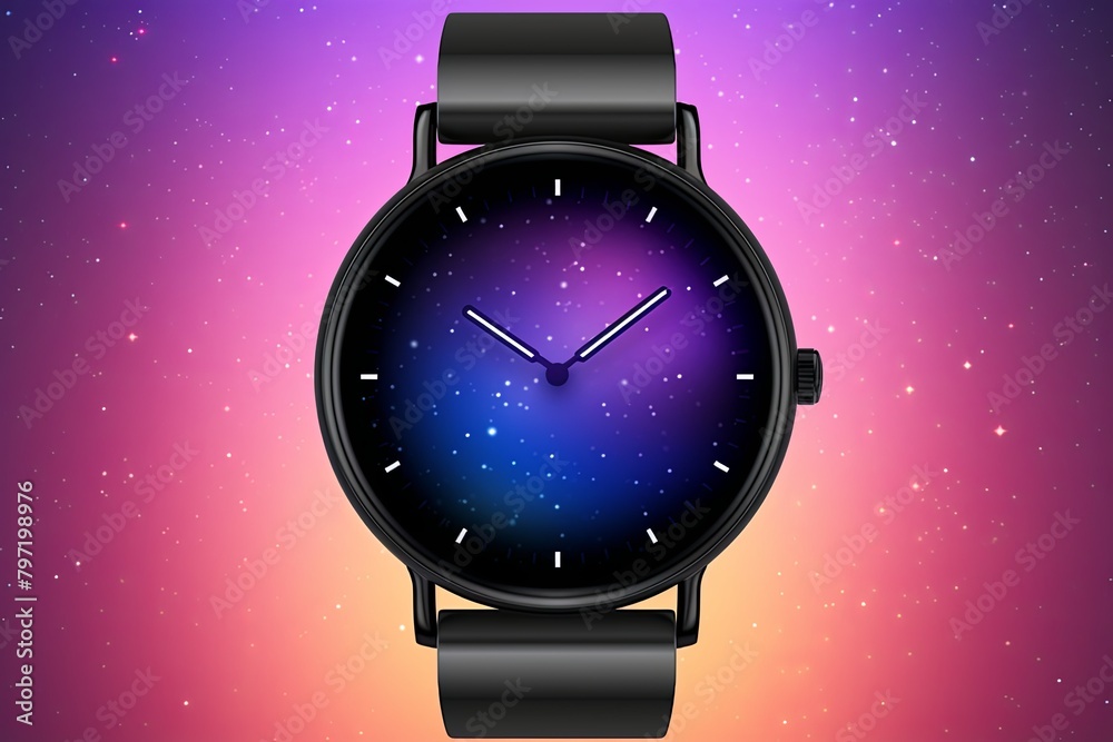 Galactic Sheen: Cosmic Aurora Borealis Gradients Space Watch Face Stock ...