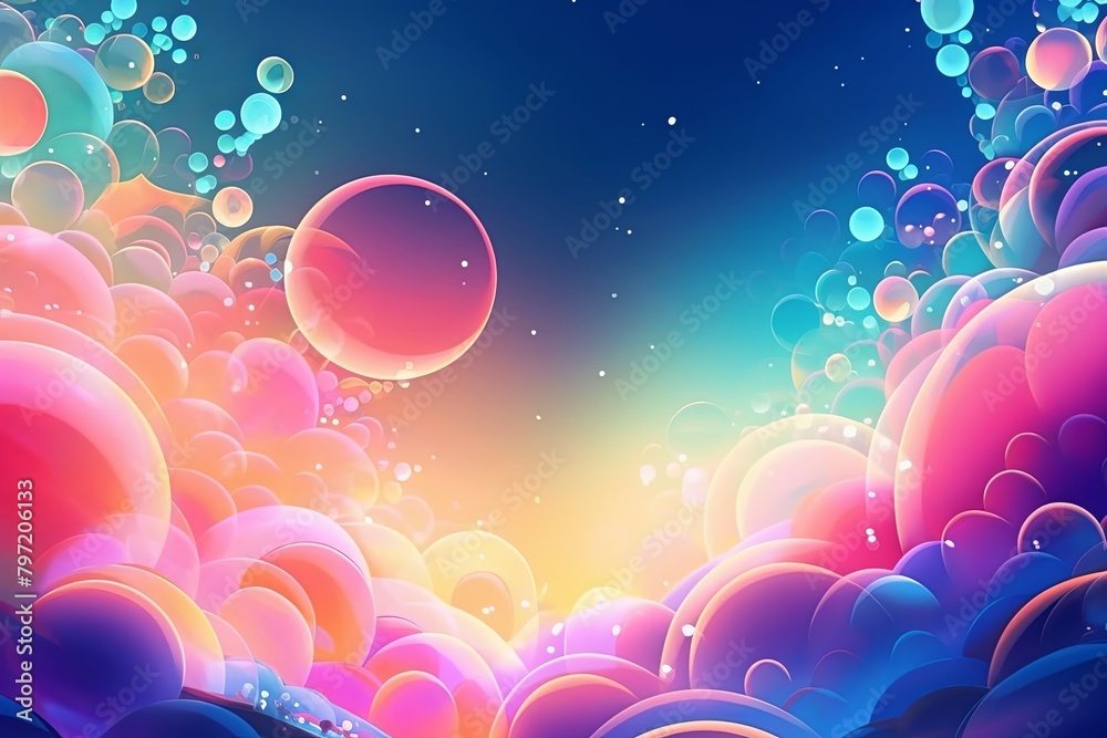 Polychromatic Soap Bubble Gradients: Kids' Show Intro Animated Bliss Stock Illustration | Adobe ...