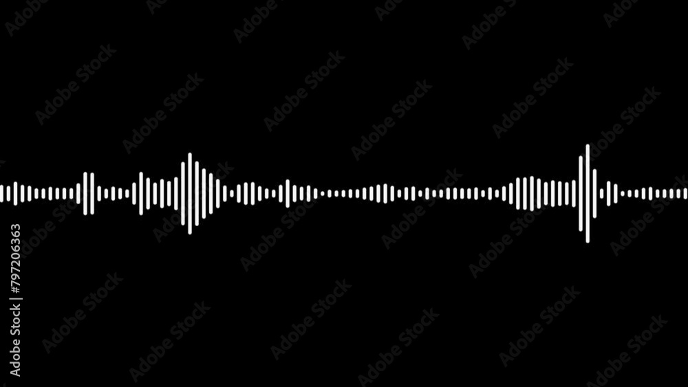 Animated sound wave spectrum, Wave white line audio pulse, Voice Levels ...