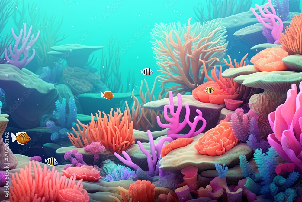 Tropical Coral Reef Gradients: Beach-Themed Mobile App Interface ...