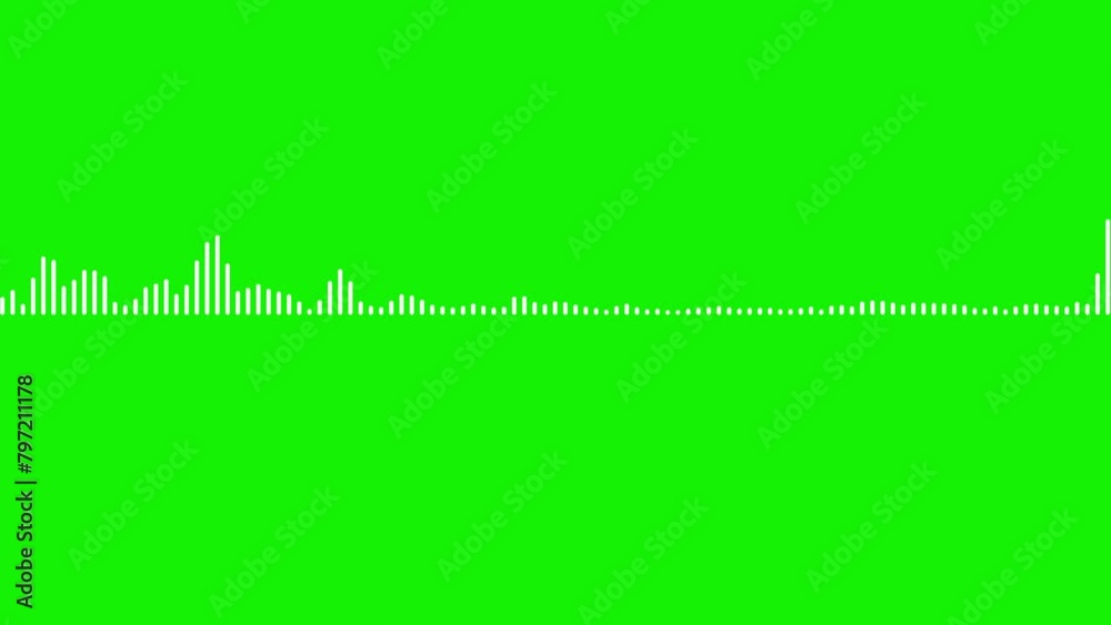 Audio waveform equalizer on green screen background, Visualization of ...