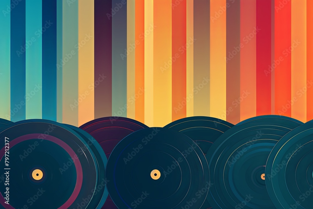 Vintage Vinyl Record Gradients Retro Music Store Wallpaper Stock ...