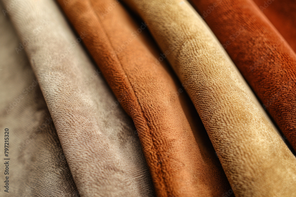 Velvety texture of suede leather, showcasing its soft nap and tactile ...