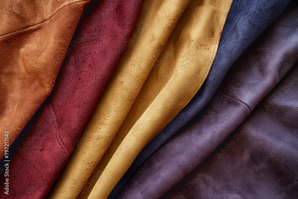 Velvety texture of suede leather, showcasing its soft nap and tactile ...