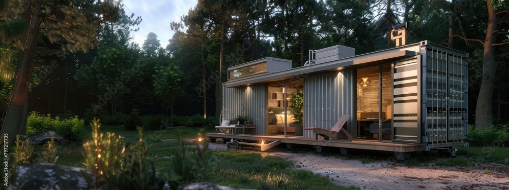 Innovative tiny house from repurposed shipping container. Minimalist ...