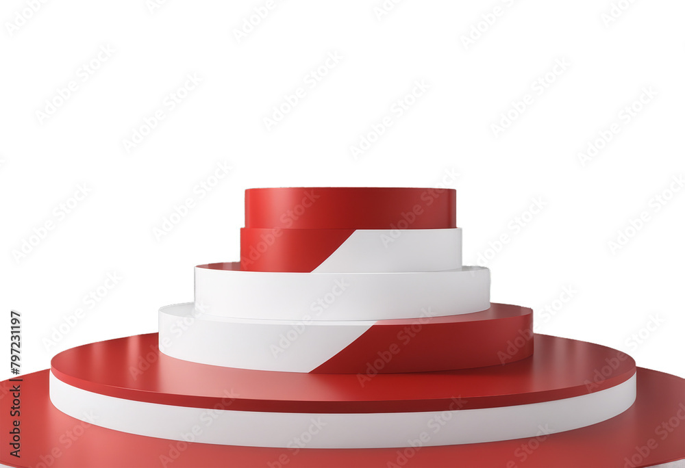 red white product podium scene 3d Minimal presentation rendering poduim ...