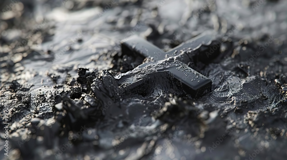 ash wednesday christian cross symbol marked with ash conceptual ...