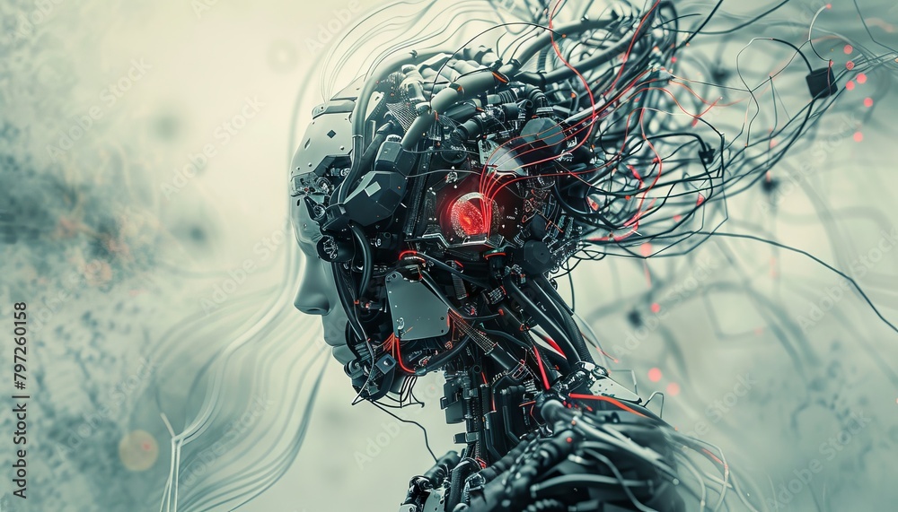 Craft a haunting digital rendering featuring a low-angle perspective of ...