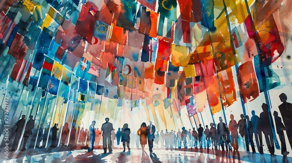 Bring to life an international conference setting with delegates from ...