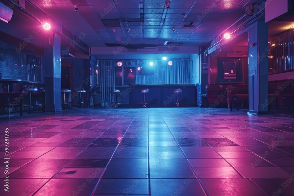 1980s empty disco floor dance nightclub flooring architecture. Stock ...
